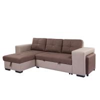 China NEW sectional contrast color stitch couch left hand facing living room spaces modern L shaped typed grey fabric sofa for sale