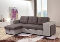 China NEW sectional contrast color stitch couch left hand facing living room spaces modern L shaped typed grey fabric sofa for sale