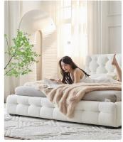 China Double Frame White Berber Fleece Bread Hotel Beds Living Room Furniture for sale
