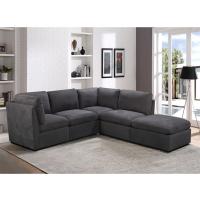 China Durable Dark Grey Luxury Fabric 3 Seats Sectional Sofa For Bedroom Office Furniture for sale