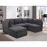 China Durable Dark Grey Luxury Fabric 3 Seats Sectional Sofa For Bedroom Office Furniture for sale