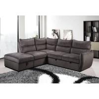 China Over L Shape Living Room Sofa With Storage Function And Pull Out Bed Sectional Linen Fabric Sofa Bed for sale