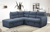 China Over L Shape Living Room Sofa With Storage Function And Pull Out Bed Sectional Linen Fabric Sofa Bed for sale