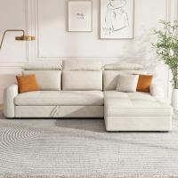 China Extendable Apartment Sofa Bed Furniture L Shape 3 Seater Magazine Pocket Put Down Back Frame for sale