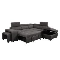 China OEM/ODM Furniture Manufacturer Couch Living room L shaped sofa Modern foldable corner sofa sleeper cum bed with Storage for sale