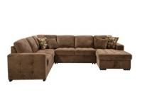 China Beige living room sofa bed with storage Modern big U shaped sofa sleeper Europe North America big corner sectional sofa for sale