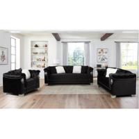 China Wholesale Custom Living Room Furniture Chesterfield Tufted Velvet Fabric Sofa Set 1+2+3 Seater  Living Room Sofa for sale