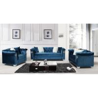 China Wholesale Custom Living Room Furniture Chesterfield Tufted Velvet Fabric Sofa Set 1+2+3 Seater  Living Room Sofa for sale