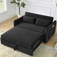China Cara Furniture Limited living room sofa Gray Color 3S 2S seat upholstered couch foldable Magazine pocket pull out for sale