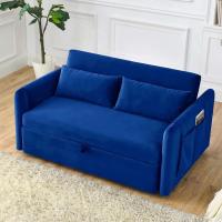 China OEM/ODM Furniture dual-purpose sofa set with side magazine pocket Nice Velvet fabric upholstered furniture sofa bed for sale