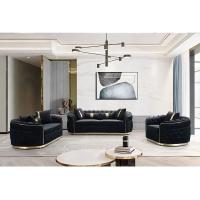 China Hot Selling Super modern North America style sofa set 3+2+1 seater Top Grade Quality Gold metal armrest Luxury Sofas for sale
