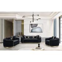 China Hot Selling Super modern North America style sofa set 3+2+1 seater Top Grade Quality Gold metal armrest Luxury Sofas for sale