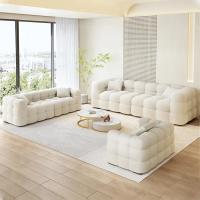 China Latest Design Modern lamb velvet fabric 3 seater SOFA SET color customized wholesale cheap price Living room sofa for sale