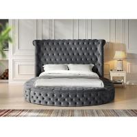 China Cara Furniture Limited Factory direct velvet queen bedroom bed storage king round bed customizable bed room set for sale