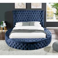 China Cara Furniture Limited Factory direct velvet queen bedroom bed storage king round bed customizable bed room set for sale