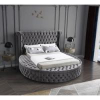 China Cara Furniture Limited Factory direct velvet queen bedroom bed storage king round bed customizable bed room set for sale