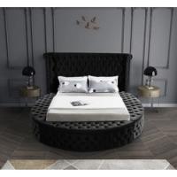 China Cara Furniture Limited Factory direct velvet queen bedroom bed storage king round bed customizable bed room set for sale