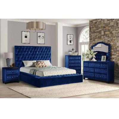 China Cara Furniture Limited factory direct wholesale eucalyptus frame velvet fabric can be customized storage bed room set for sale