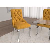 China OEM/ODM Furniture Factory Luxury dining chair Velvet fabric solid wood feet Polish Painted Customized chair dining roo for sale