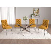 China OEM/ODM Furniture Factory Luxury dining chair Velvet fabric solid wood feet Polish Painted Customized chair dining roo for sale