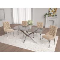 China OEM/ODM Furniture Factory Luxury dining chair Velvet fabric solid wood feet Polish Painted Customized chair dining roo for sale