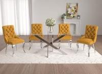 China OEM/ODM Furniture Factory Luxury dining chair Velvet fabric solid wood feet Polish Painted Customized chair dining roo for sale