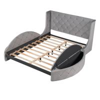China North America style modern beds velvet fabric high quality soft beds with storage function for bedroom and hotel and apa for sale