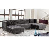 China Durable Breathable Velvet Modular Sofa , Anti Scratch Sofa Bed With Chaise for sale