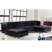 China Durable Breathable Velvet Modular Sofa , Anti Scratch Sofa Bed With Chaise for sale