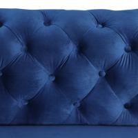 China Modern hot selling sofa set Navy shinny Italian velvet with tusfted design upholstered sofas for living room for sale
