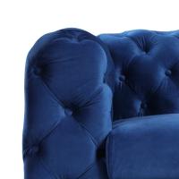 China Modern hot selling sofa set Navy shinny Italian velvet with tusfted design upholstered sofas for living room for sale