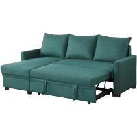 China French Style Modern Simple sofa bed OEM Cheap Price Corner sofa set for Living room Green Color Linen Fabric sleeper sof for sale