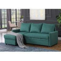 China French Style Modern Simple sofa bed OEM Cheap Price Corner sofa set for Living room Green Color Linen Fabric sleeper sof for sale