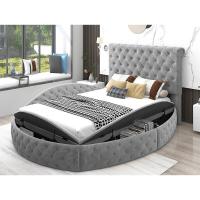 China Hot selling velvet Modern Curved Upholstery Bed Furniture Custom King bed Queen bed upholstered ottoman beds for Bedroom for sale