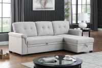 China Beige color L shape 3 seater sofa bed with  pull-out bed+chaise storage sleeper sofa bed for Living room and Apartment for sale