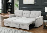 China Beige color L shape 3 seater sofa bed with  pull-out bed+chaise storage sleeper sofa bed for Living room and Apartment for sale