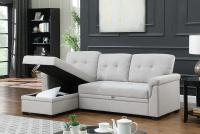 China Beige color L shape 3 seater sofa bed with  pull-out bed+chaise storage sleeper sofa bed for Living room and Apartment for sale
