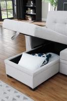 China Beige color L shape 3 seater sofa bed with  pull-out bed+chaise storage sleeper sofa bed for Living room and Apartment for sale