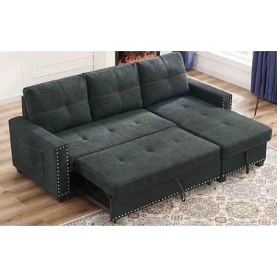 China Customized Best seller sleeper sofa 3 seaters sofa set with pull out bed and chaise with storage function for Apartment for sale