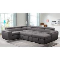 China Customized Hot sale furniture living room sofa set modern u shaped sectional sofa w/pull out bed and storage chaise for sale