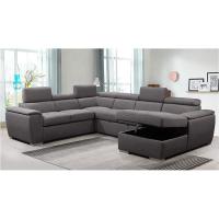 China Customized Hot sale furniture living room sofa set modern u shaped sectional sofa w/pull out bed and storage chaise for sale