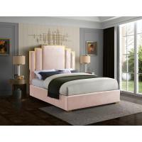 China OEM/ODM furniture Manufacturer Modern Nordic Style velvet Solid Wood diamond Luxury Master Bed 2m Soft Bed for home f for sale