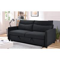 China Hot sale black breathable linen save space living room sofas sets Convertible sleeper three seater modern sofa bed furni for sale