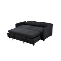 China Hot sale black breathable linen save space living room sofas sets Convertible sleeper three seater modern sofa bed furni for sale