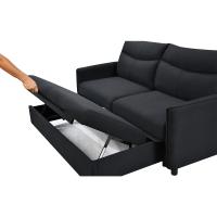 China Hot sale black breathable linen save space living room sofas sets Convertible sleeper three seater modern sofa bed furni for sale