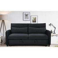 China Hot sale black breathable linen save space living room sofas sets Convertible sleeper three seater modern sofa bed furni for sale