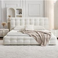 China OEM/ODM Furniture Factory direct sales latest cream lambwool bread pattern hotel beds twin bed king bed queen bed for sale