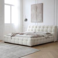 China OEM/ODM Furniture Factory direct sales latest cream lambwool bread pattern hotel beds twin bed king bed queen bed for sale