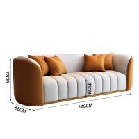 China Combination of colors napa leather 1+2+3+4 sectional couch Curved back sitting living room furniture modern sofas set for sale