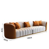 China Combination of colors napa leather 1+2+3+4 sectional couch Curved back sitting living room furniture modern sofas set for sale